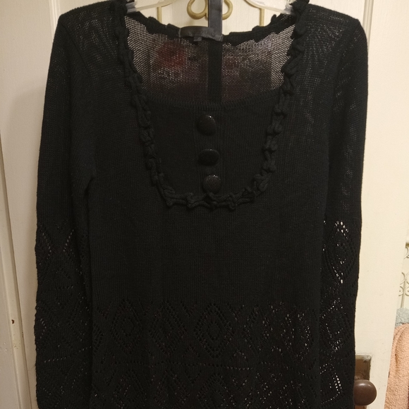 everyday | Sweaters | Everyday Tunic Sweater With Open Weave Patterning ...